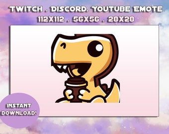 Dinosaur Sip Emotes - Etsy