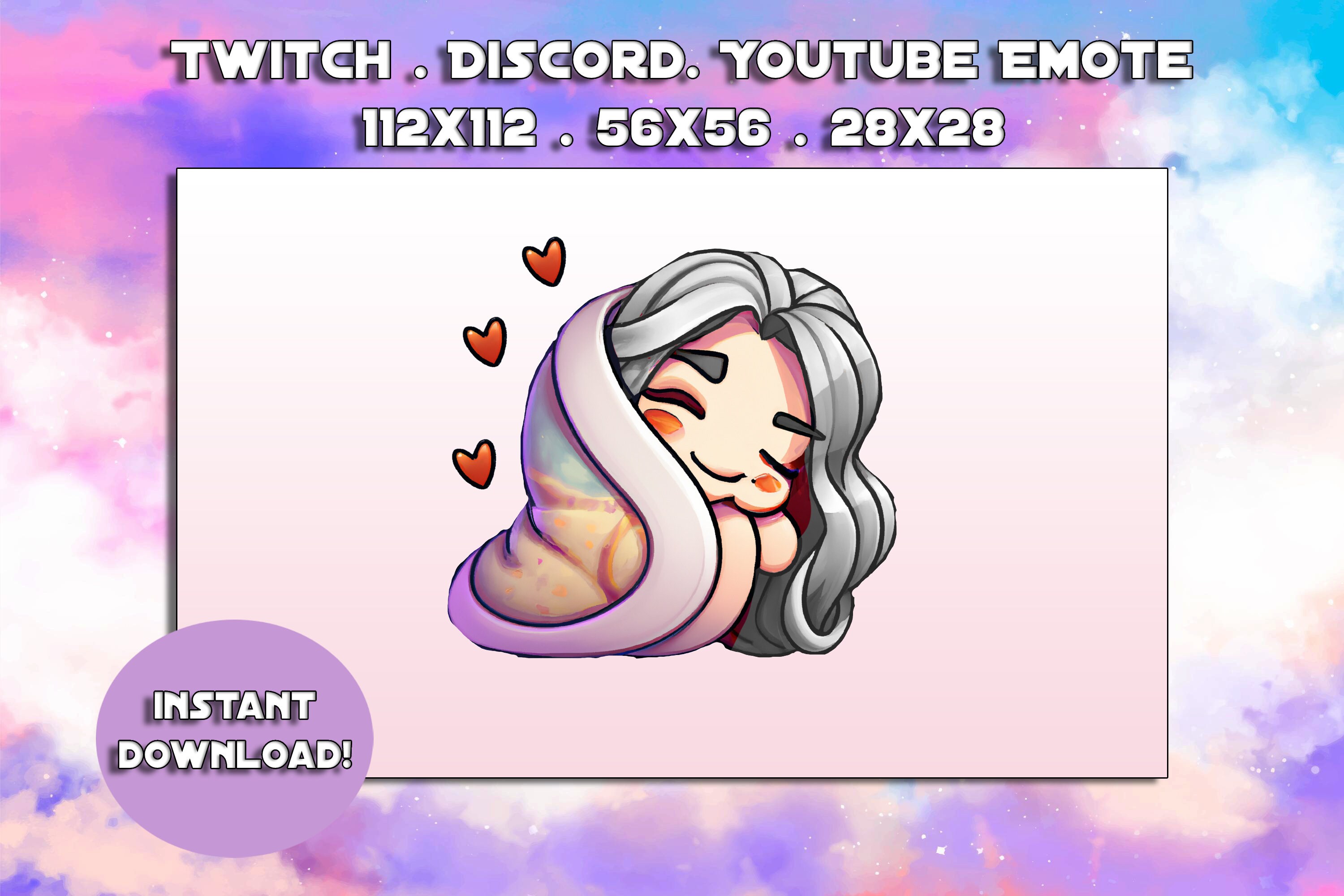 Sleeping Cozy Emote for Twitch Silver Gray Hair Comfy - Etsy