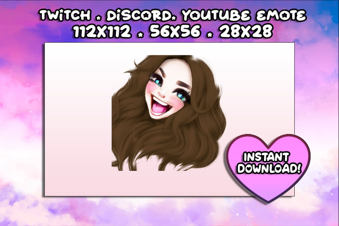 Pretty Girl Laughing Emote Twitch Youtube or Discord Brown - Etsy