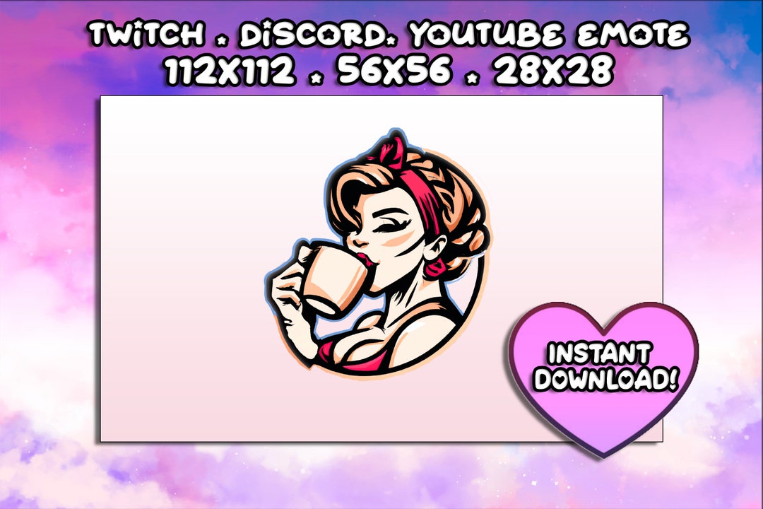 Sassy Retro Pinup Sip Drink Emote for Twitch Comic Book - Etsy Hong Kong