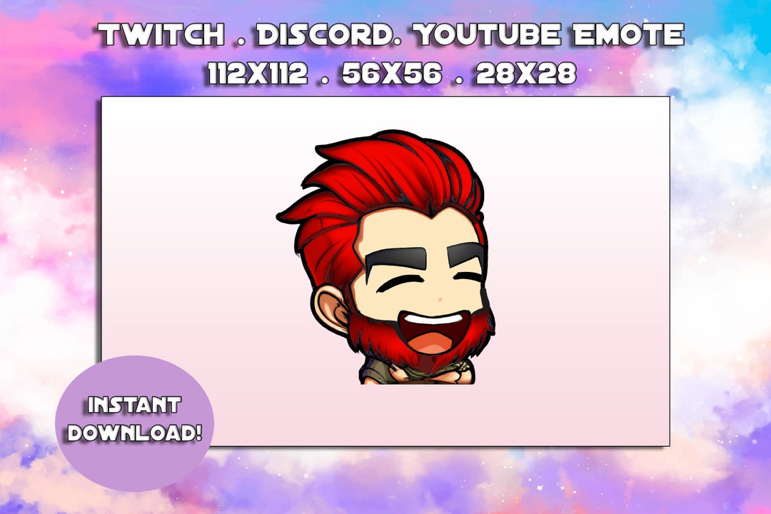 Red Hair Guy Laughing Emote for Twitch Handsome Beard LUL - Etsy
