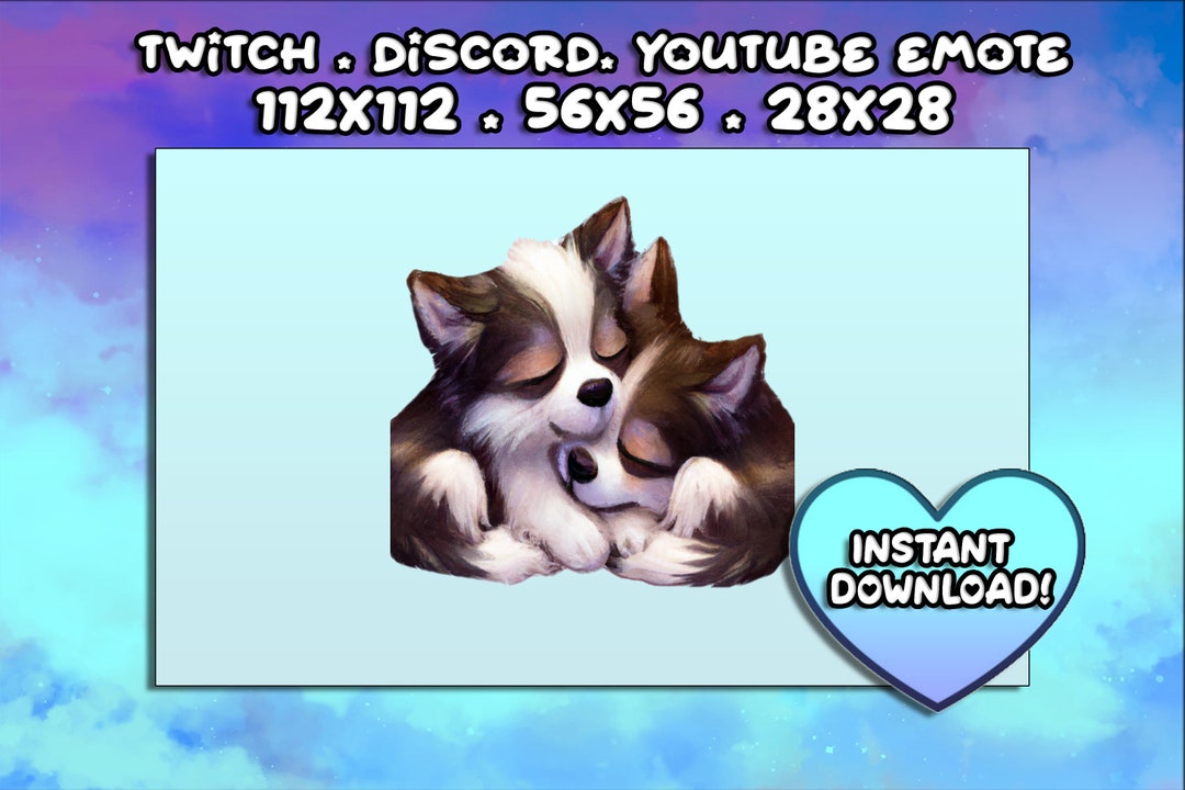 Cozy Puppy Cuddle Twitch Emote Brown and White Puppies - Etsy
