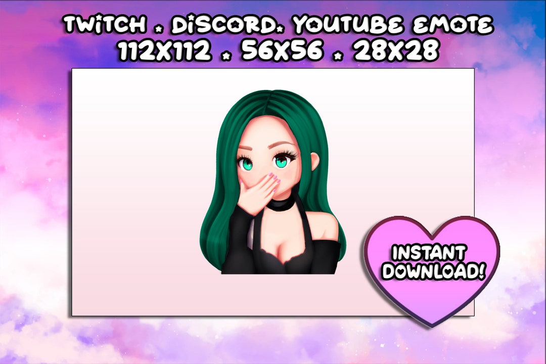 Gasping Shocked Embarrassed Emote for Twitch Long Emerald - Etsy