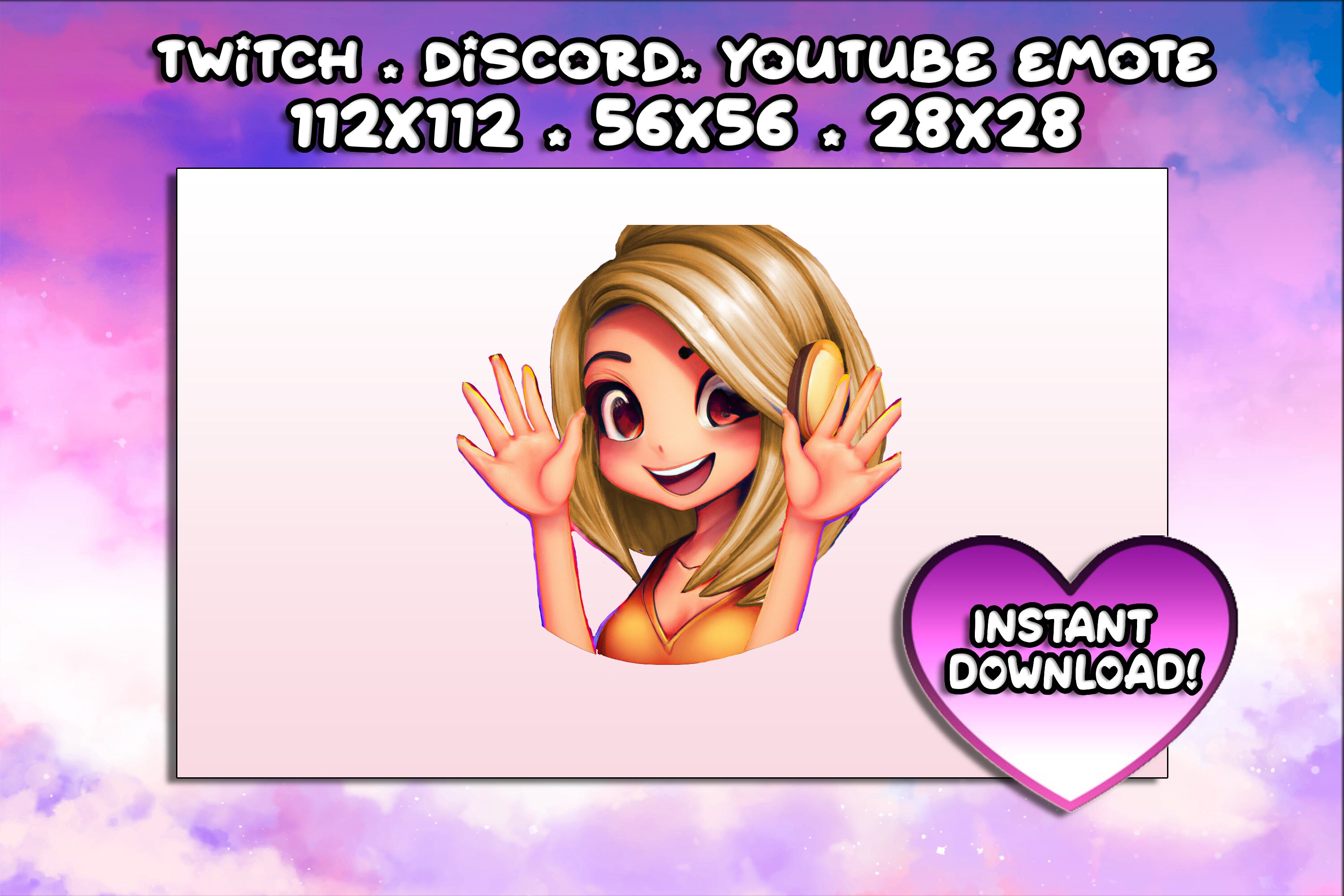 Waving Hello Emote Twitch Short Cute Blonde Layered Bob Hair - Etsy
