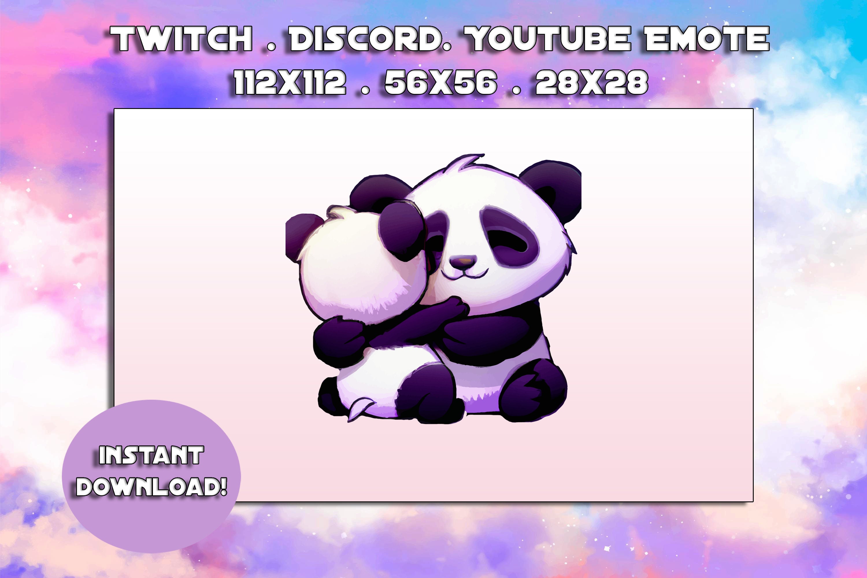 Squish Hugging Cuddling Panda Emote for Twitch Kawaii Cute Squeeze ...