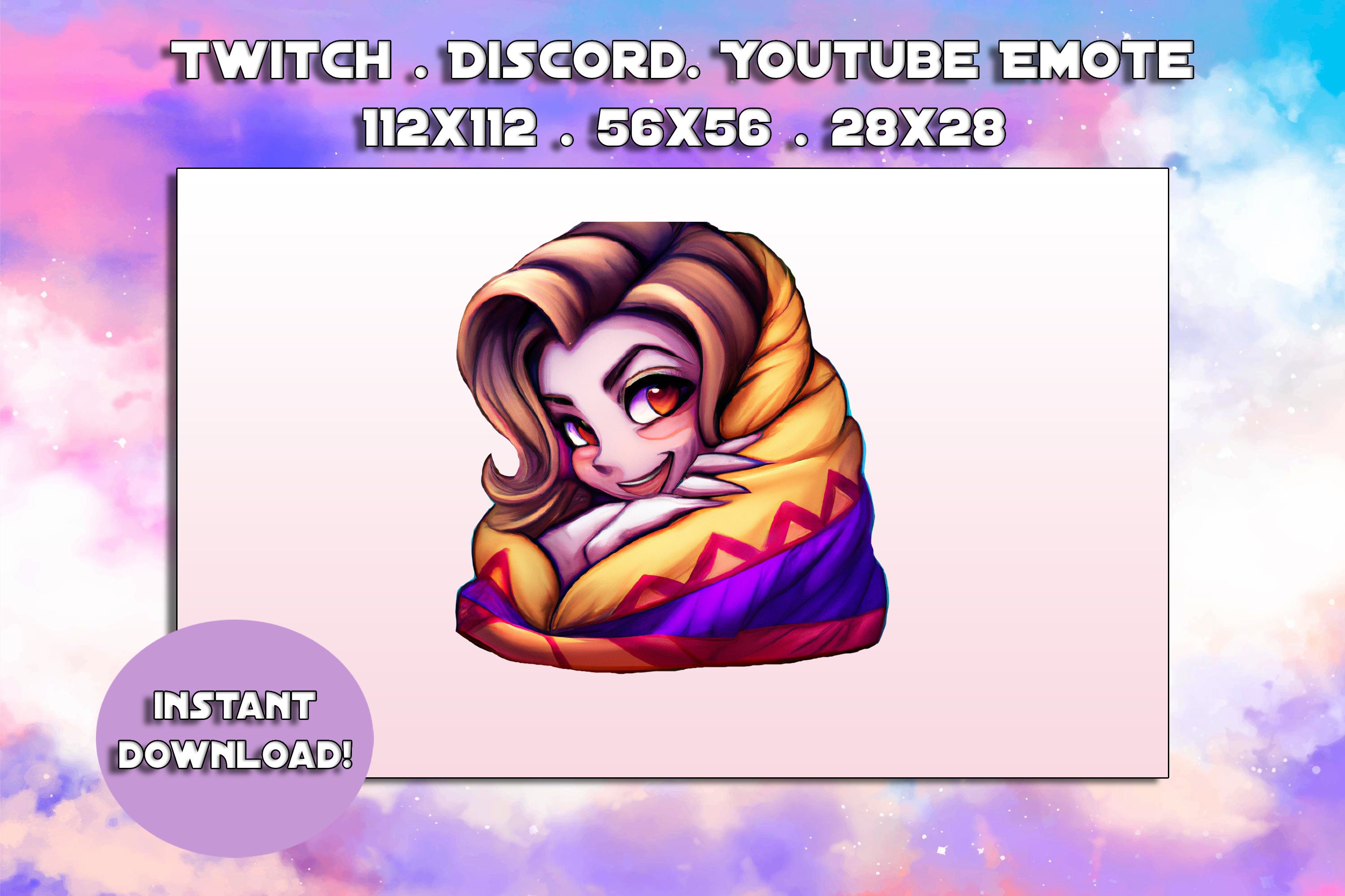 Sassy Cozy Emote for Twitch Ombre Brown Hair Big Golden Eyes - Etsy