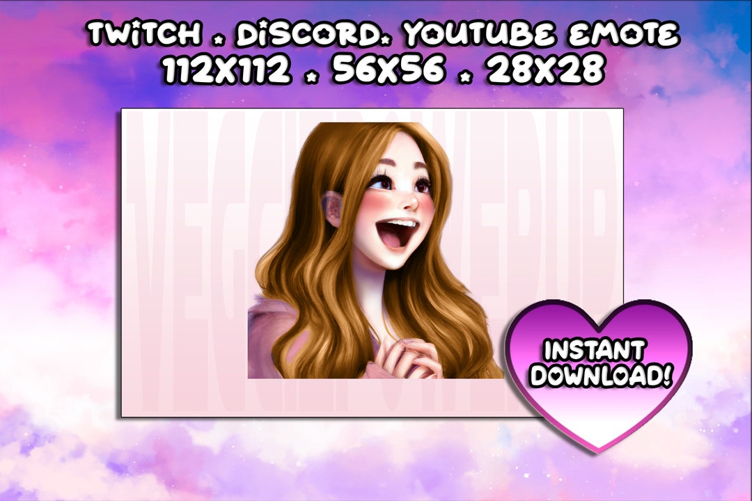 Pretty Gamer Girl Laughing Twitch Emote Beautiful Delicate - Etsy