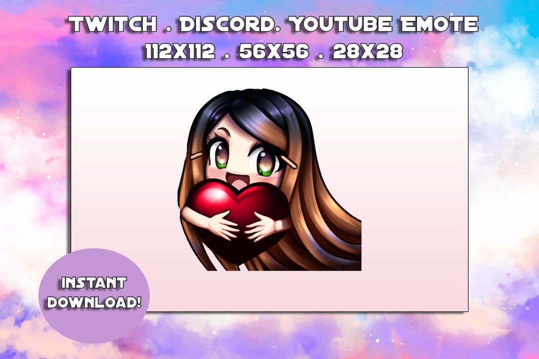 Hugging Emote for Twitch Long Ombre Brown Black Hair Hazel - Etsy