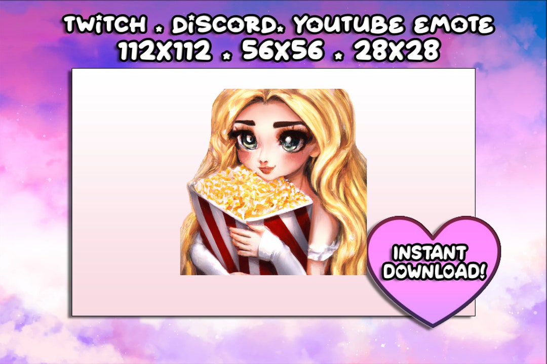 Delicious Popcorn Snack Twitch Emote Super Cute Golden - Etsy