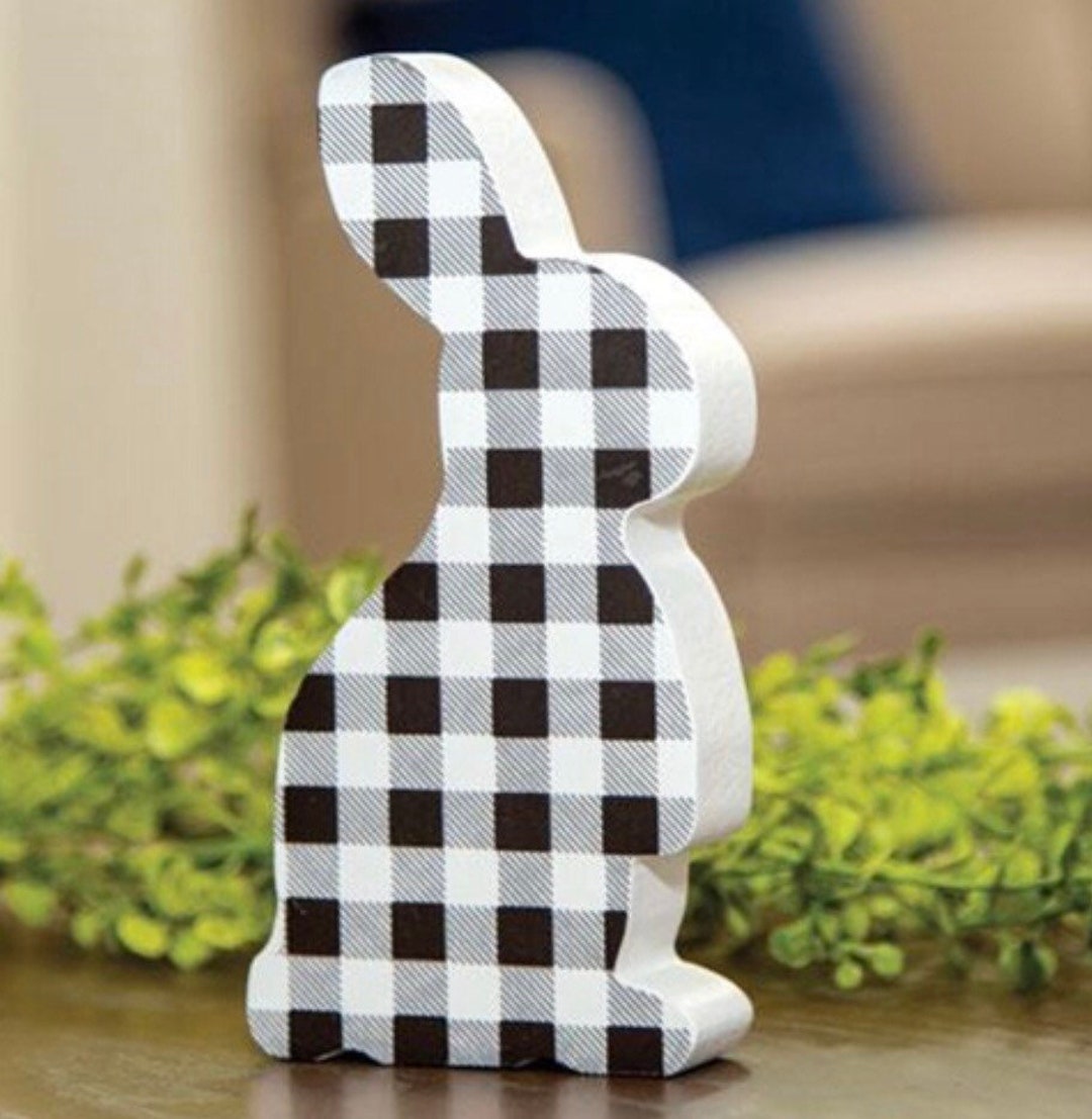 Black & White Buffalo Check Chunky Bunny NEW - Etsy