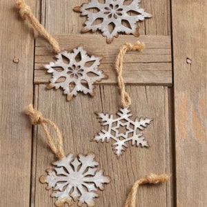 Ornaments Metal Snowflakes Set of 5 - Etsy