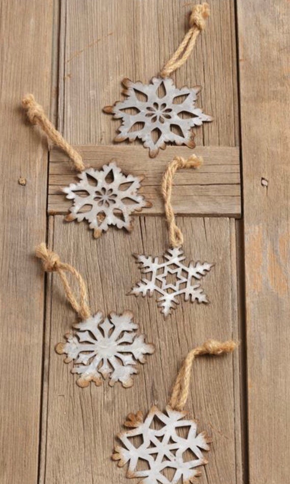 Ornaments Metal Snowflakes Set of 5 - Etsy