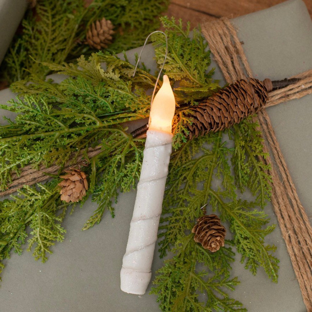 6.5 White Flair Tip Taper Hanging Candle New - Etsy