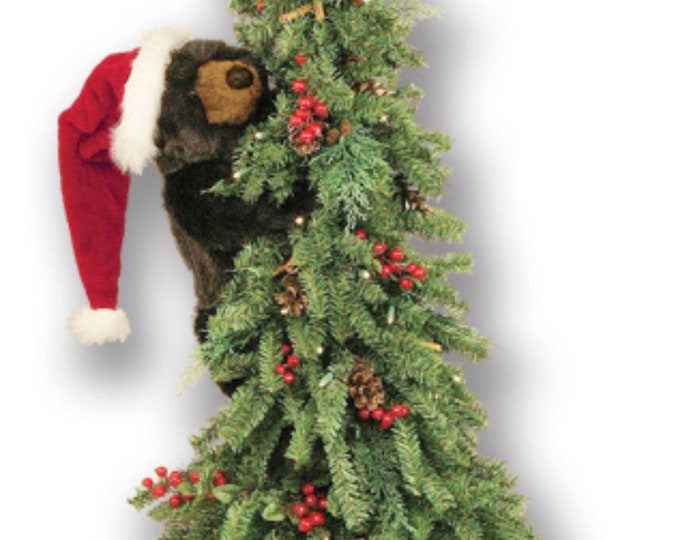Ditz Design Climbing Christmas Bear Black 40 In. - Etsy