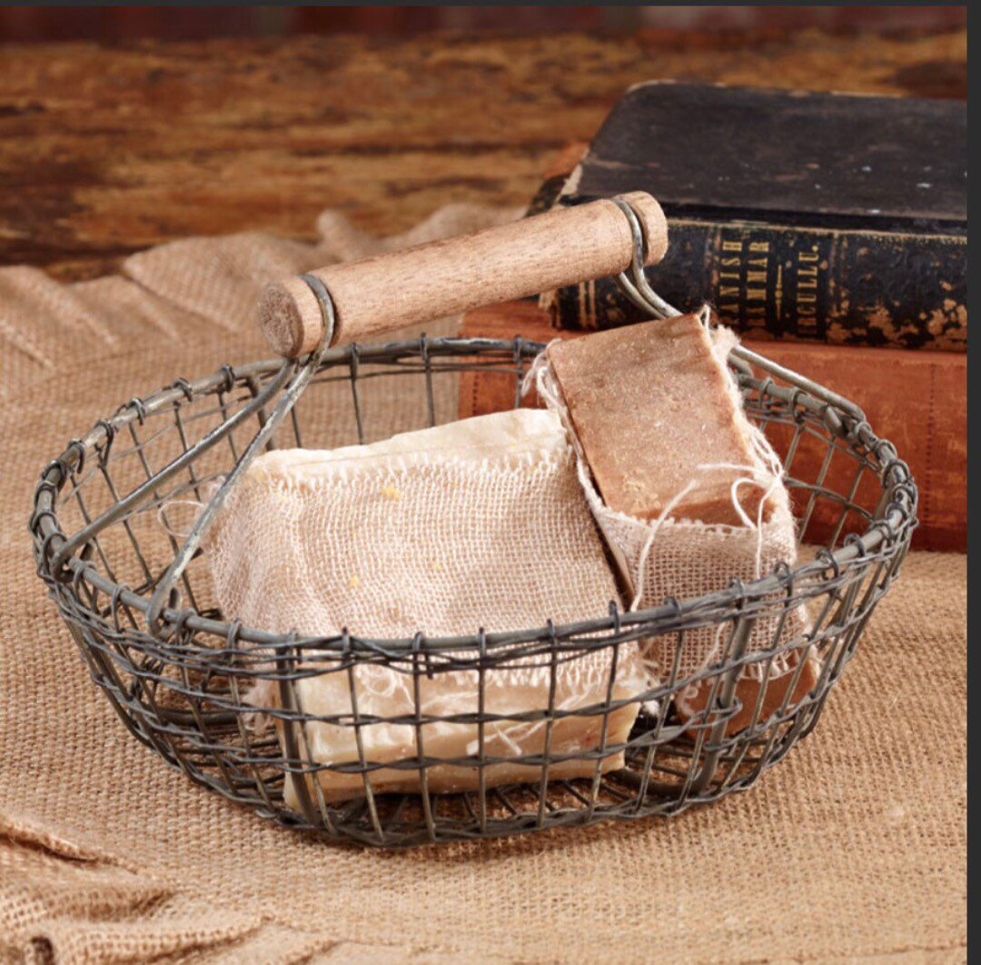 Farmhouse Round Wire Basket 7.5x4 - Etsy