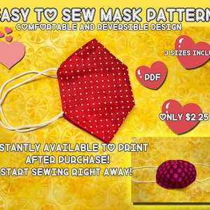 Quick Printable Pattern PDF + Full Instructions, 3 Sizes Included for ...