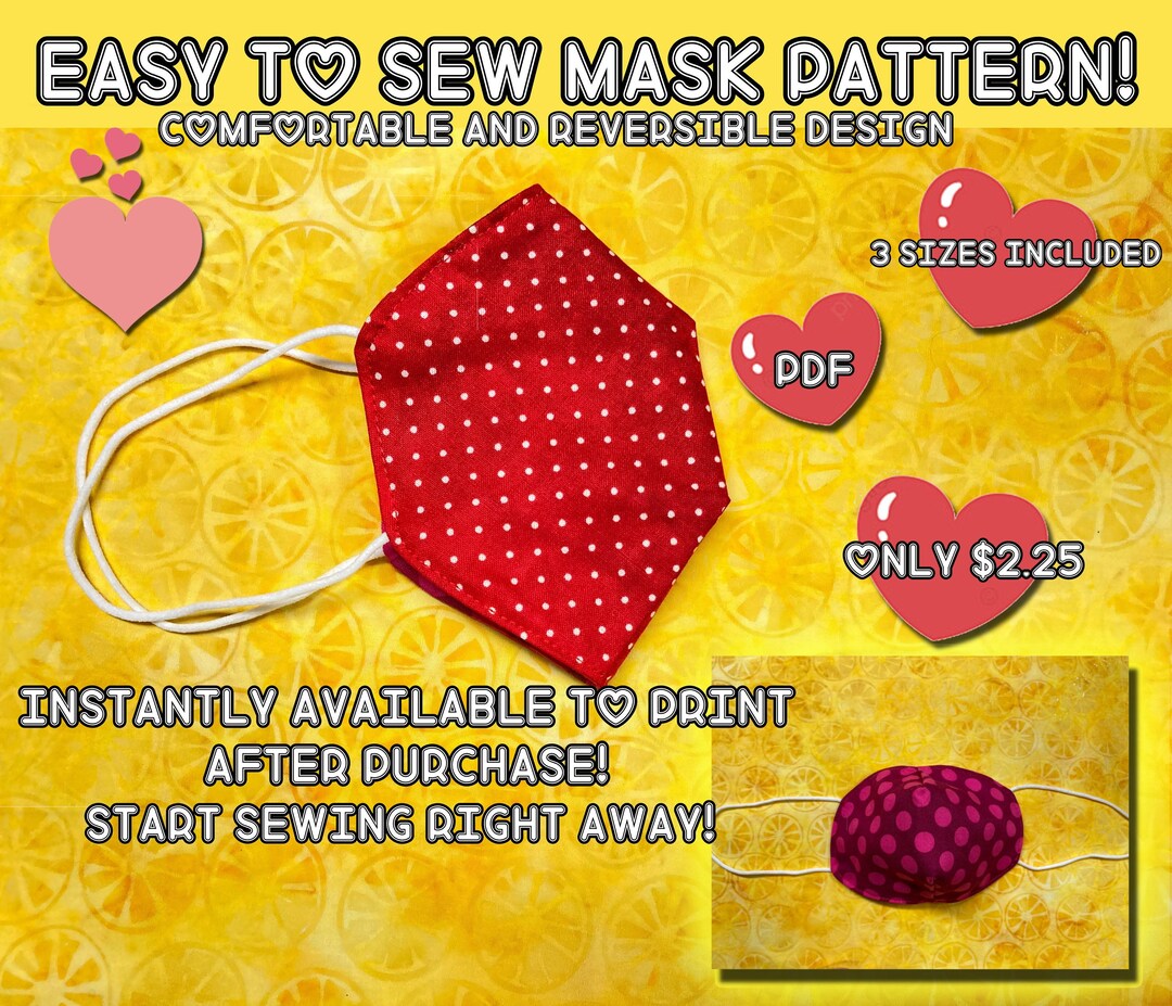 Quick Printable Pattern PDF + Full Instructions, 3 Sizes Included for ...