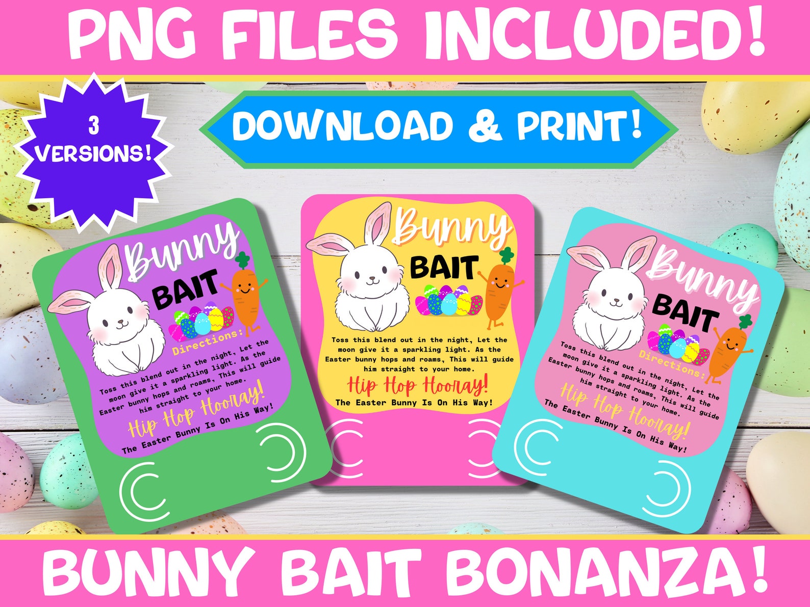 Bunny Bait Card PNG, Bunny Food Printable PNG File, Digital, Easter ...