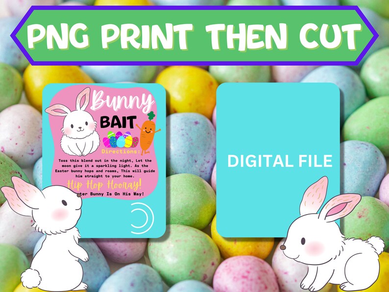 Bunny Bait Card PNG, Bunny Food Printable PNG File, Digital, Easter ...