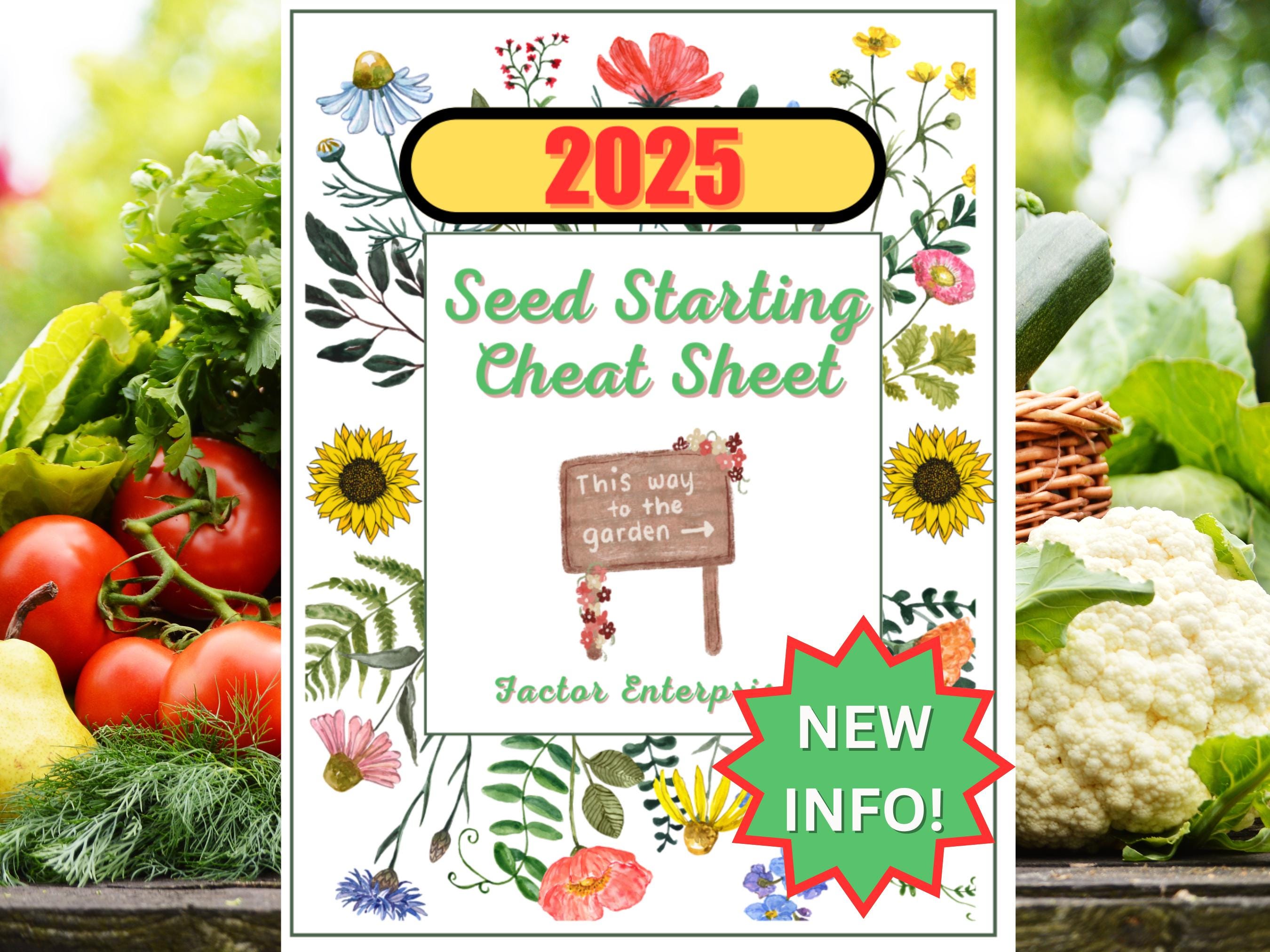 2025 Seed Starting Chart Seeding Cheat Sheet for Garden Vegetables ...