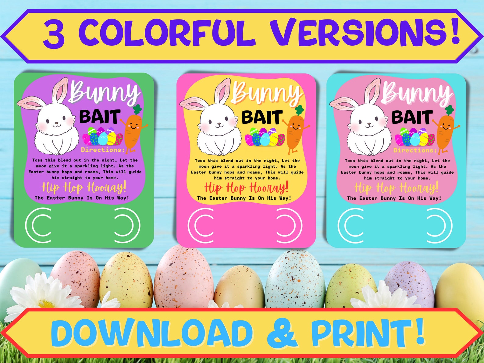Bunny Bait Card PNG, Bunny Food Printable PNG File, Digital, Easter ...