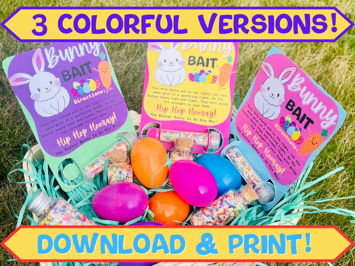 Bunny Bait Card PNG, Bunny Food Printable PNG File, Digital, Easter ...