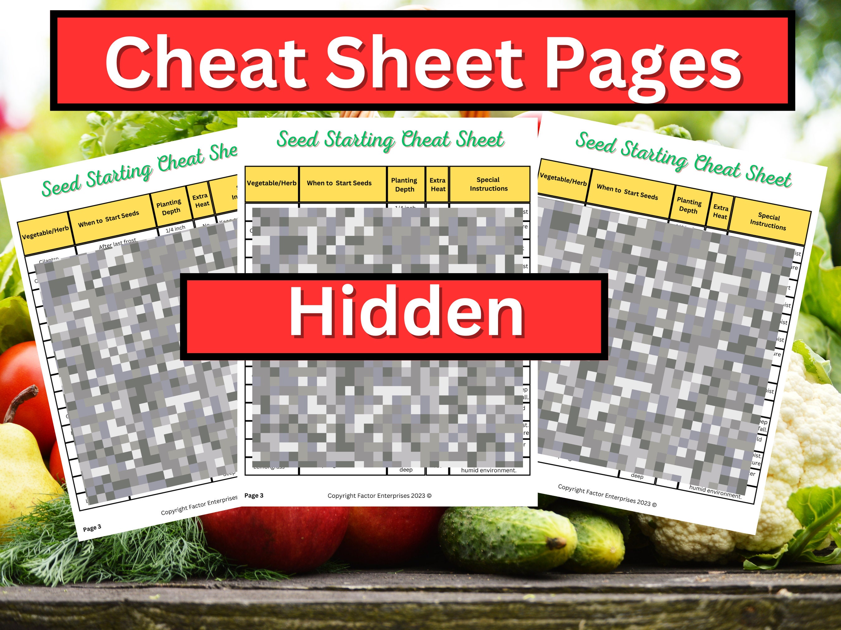 2025 Seed Starting Chart Seeding Cheat Sheet for Garden Vegetables ...