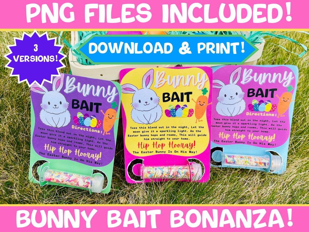 Bunny Bait Card PNG, Bunny Food Printable PNG File, Digital, Easter ...