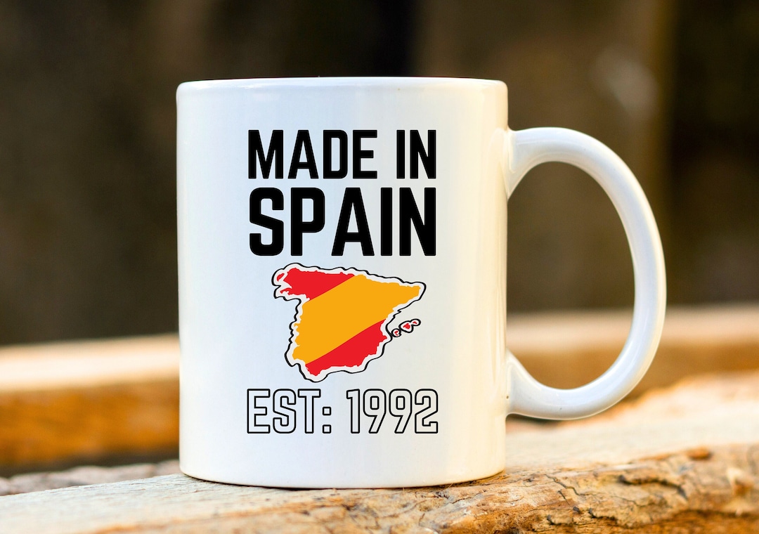 Made in Spain Mug. Map of Spain. Spain Outline. Personalised Spanish ...