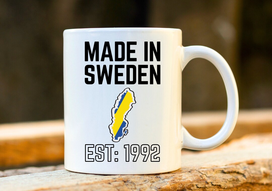 Made in Sweden Mug. Map of Sweden. Swedish Flag. Personalised Swedish ...