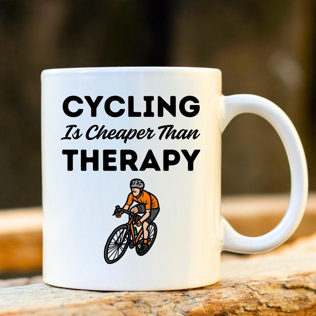 Cycling Therapy Mug – Funny Cyclist Gift, Bike Lover Coffee Cup, Gift ...