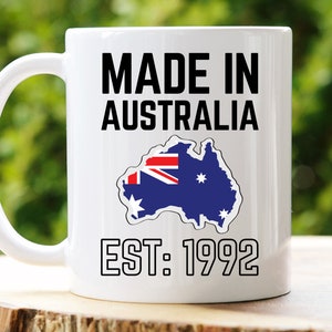 Made in Australia Mug. Map of Australia. Australian Flag. Personalised ...