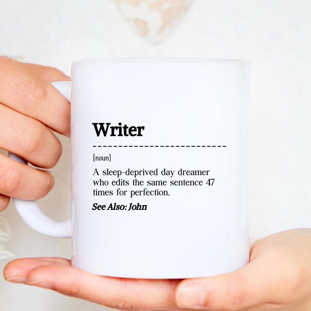 Writer Noun Definition Mug – Personalised Mug, Funny Author Gift ...