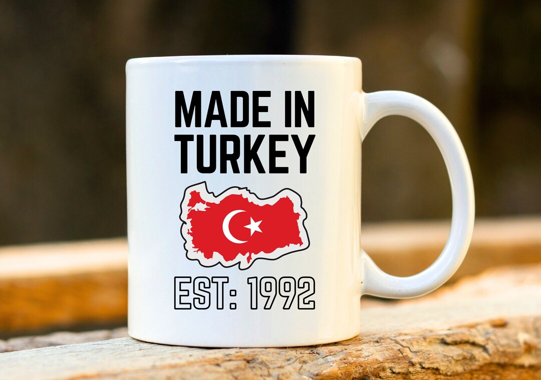 Made in Turkey Mug. Turkey Flag. Map of Turkey. Personalised Turkish ...