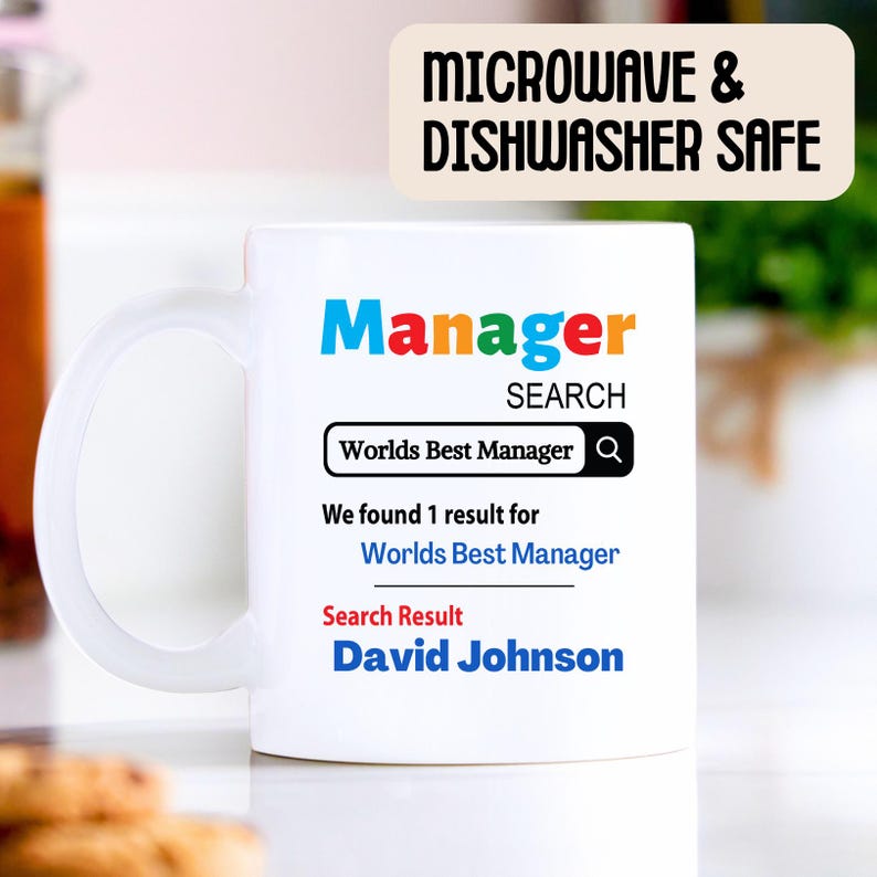 World’s Best Manager Mug – Personalised Manager Gift, Funny Office ...