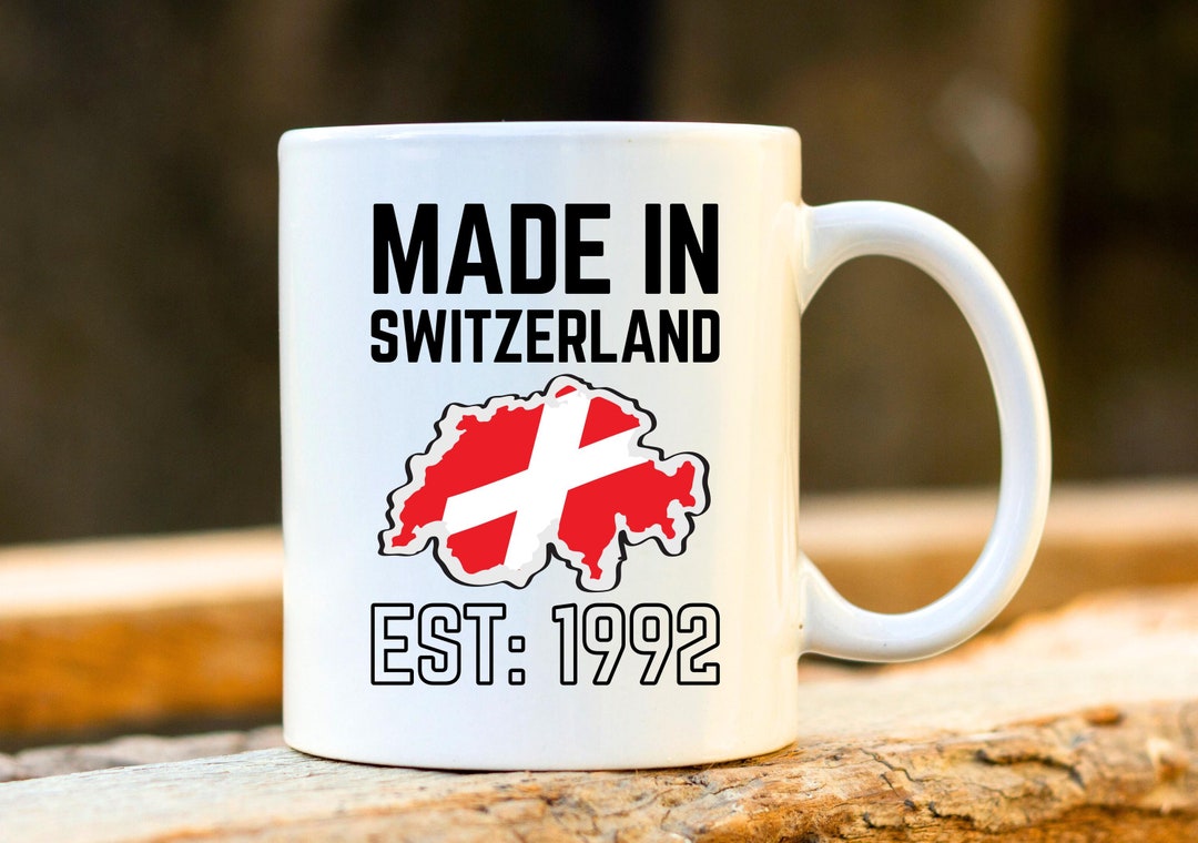 Made in Switzerland Mug. Map of Switzerland. Personalised Swiss Mug ...