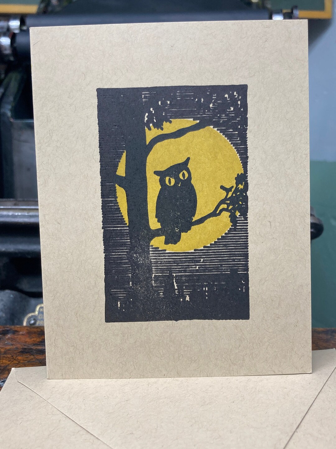 Owl and Moon Card - Etsy