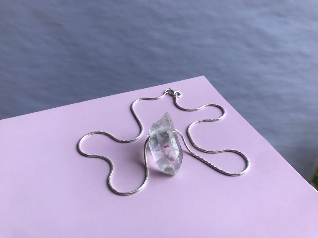 Crystal Quartz Chain Necklace in 925 Sterling Silver - Etsy
