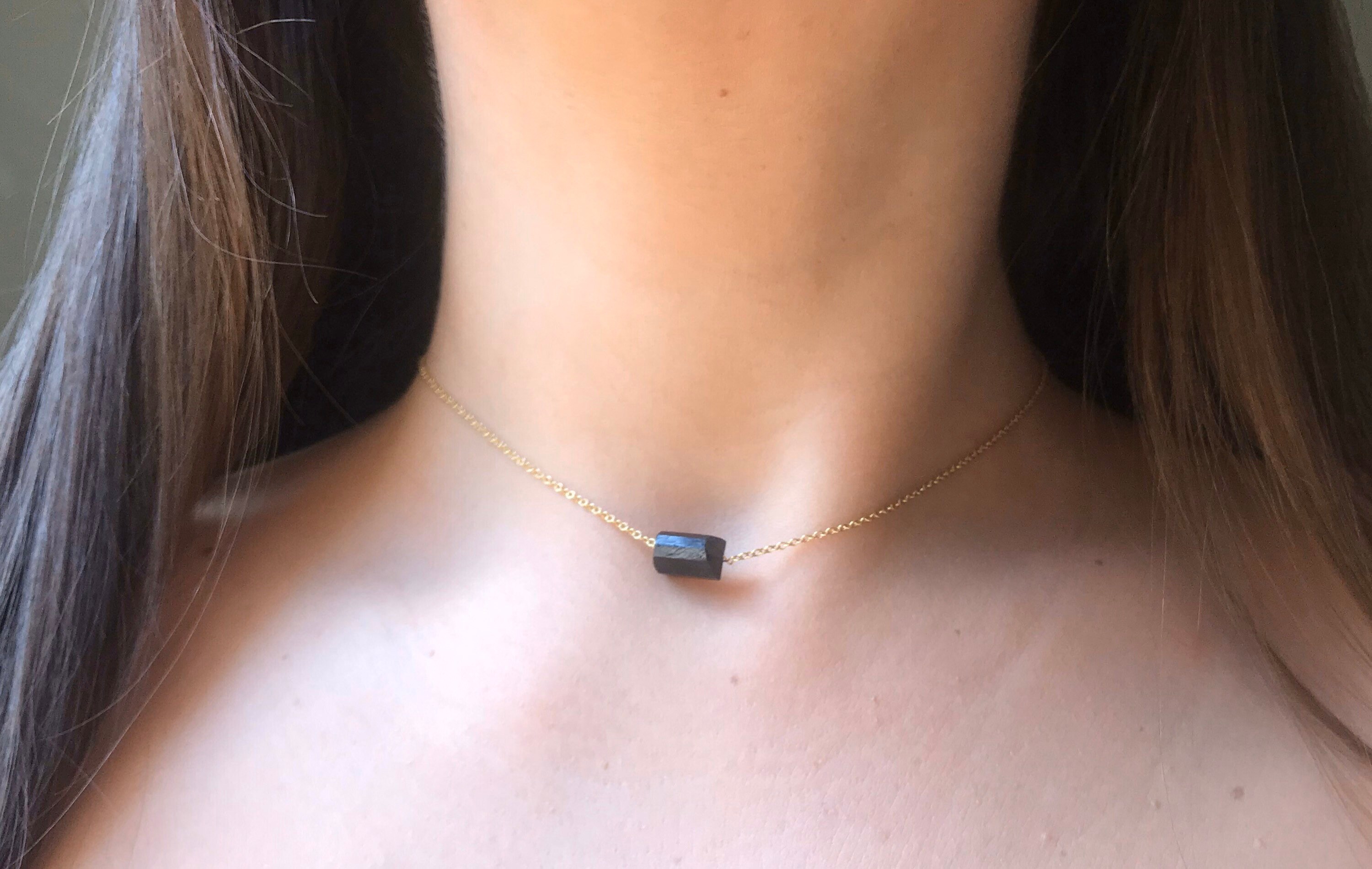 Turmalin Rohe Halskette, Turmalin Choker, Turmalin Quarz - Etsy.de