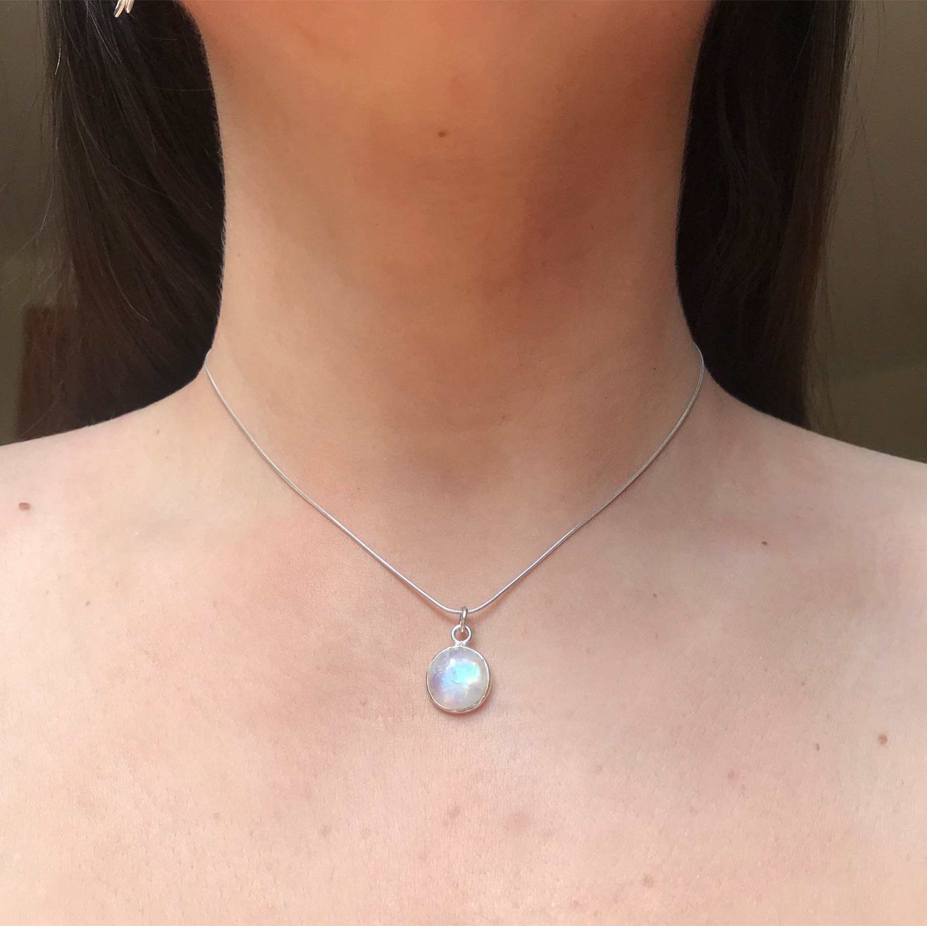 Collar Piedra Luna -sterling Silver 925 - Moonstone Necklace Delicate ...