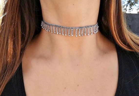 Collar En Plata India Indian Silver Choker Necklace Jewelry | Etsy