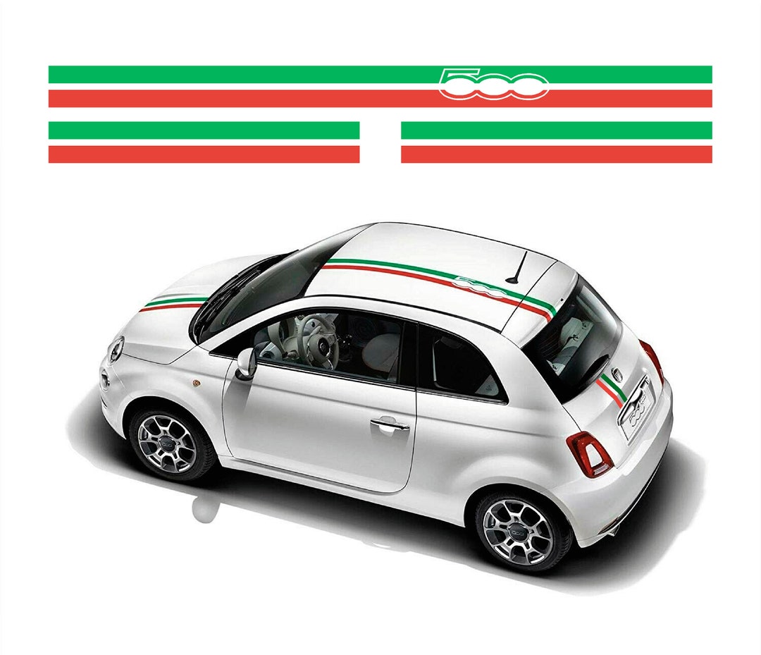 Italian Flag Roof & Bonnet Stripes for Fiat 500 - Vinyl Self Adhesive ...