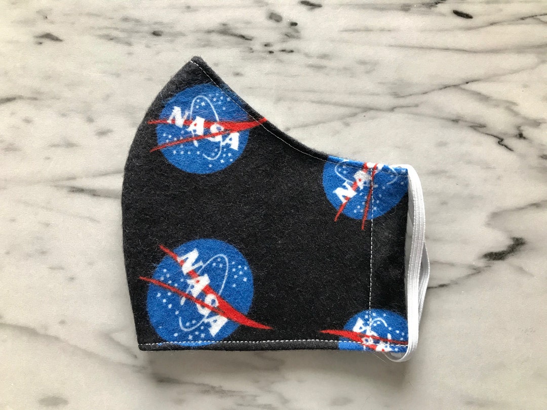 Nasa Cotton Flannel Fabric Face Masks. Washable, Double Layer W/thin ...