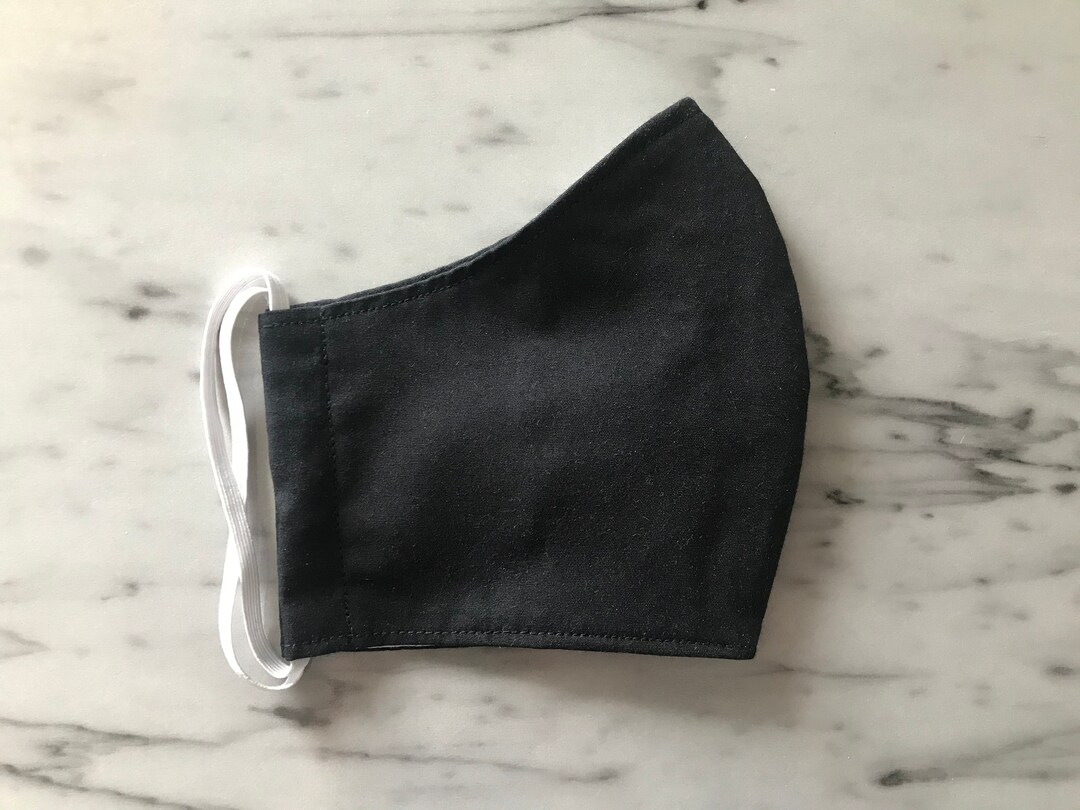 Black Face Mask. Washable, Double Layer W/thin Filter, and an Opening ...
