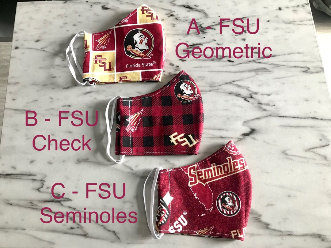 FSU Seminoles Sports Face Mask. Washable Double Layer W/thin - Etsy
