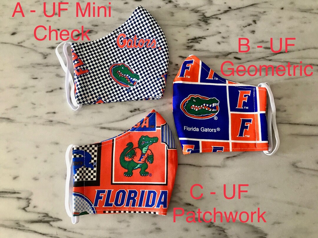 UF Gator Sports Face Masks. Washable, Double Layer W/thin Filter and an ...