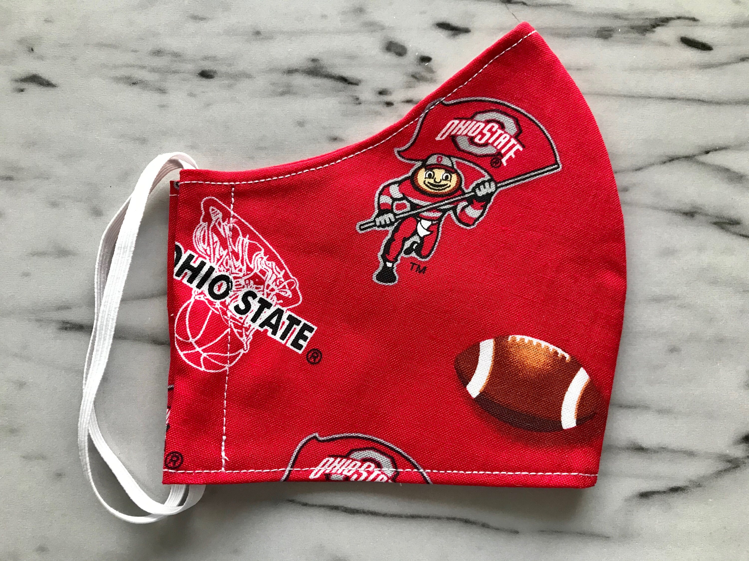 The Ohio State Buckeyes Cotton Fabric Face Masks. Washable | Etsy