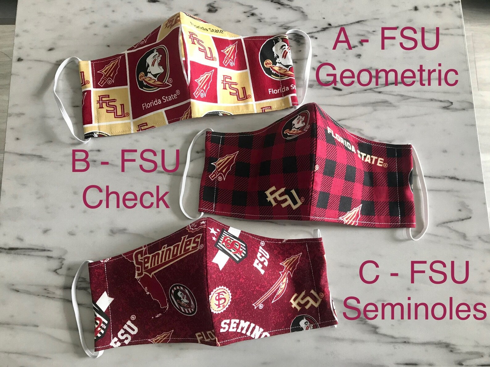 FSU Seminoles Sports Face Mask. Washable Double Layer W/thin - Etsy
