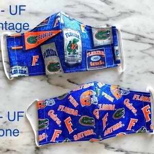 UF Gator Sports Face Masks. Washable, Double Layer W/thin Filter and an ...