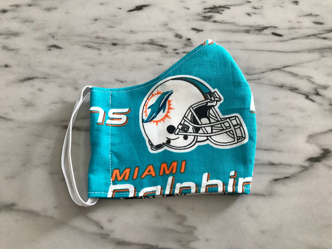 Miami Dolphins Sports Face Mask. Washable, Double Layer W/thin Filter ...